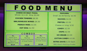 Snack Bar Menu – Waukesha Skateland